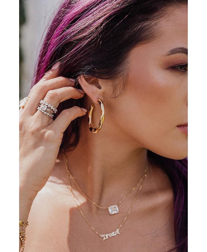 KC Chic Designs 316L Belize Hammered Hoop Earrings - Macy's