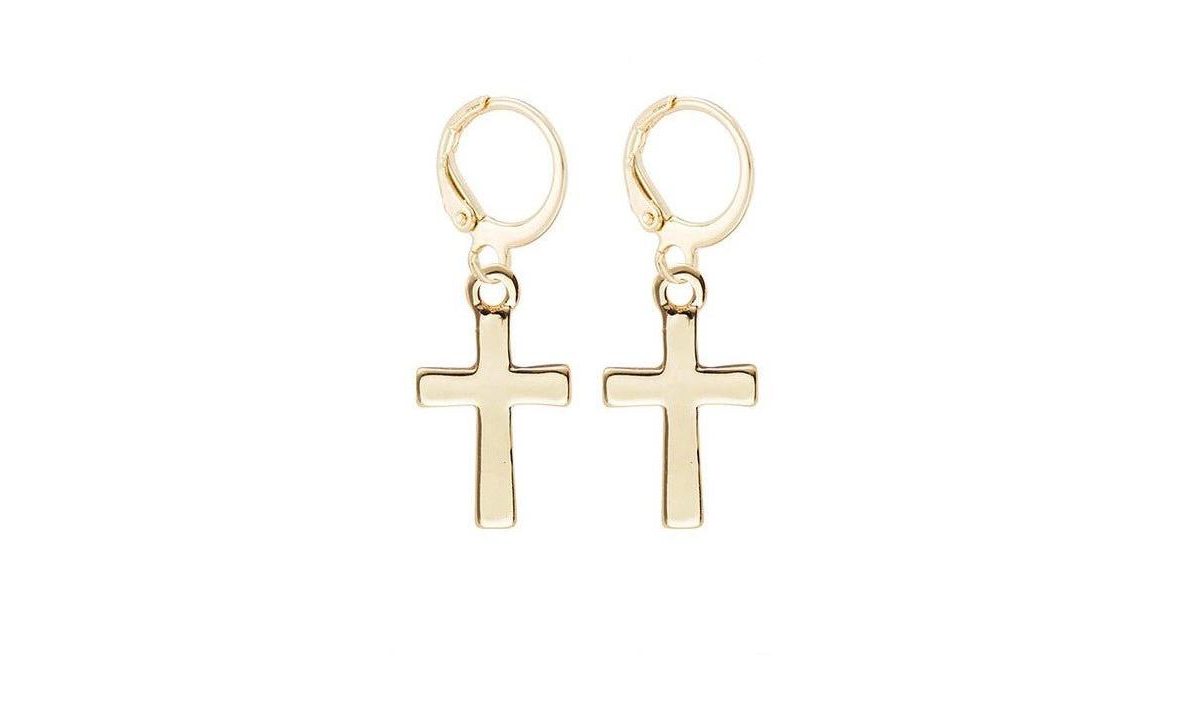 Click here for Cross Dangle Earrings - Gold prices