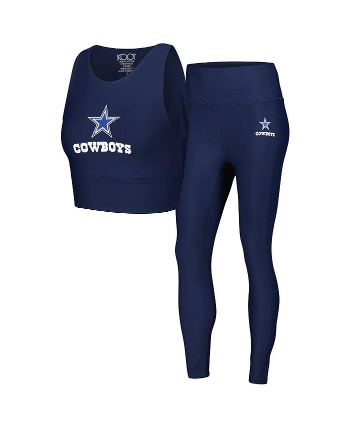 Kadi Brand Women's Navy Dallas Cowboys Leggings and Midi Bra Set - Macy's
