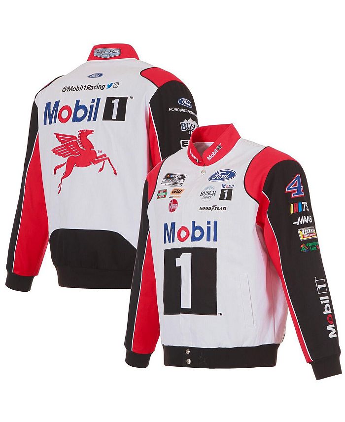 JH Design Men's White, Black Kevin Harvick Mobil 1 Twill Driver Uniform ...