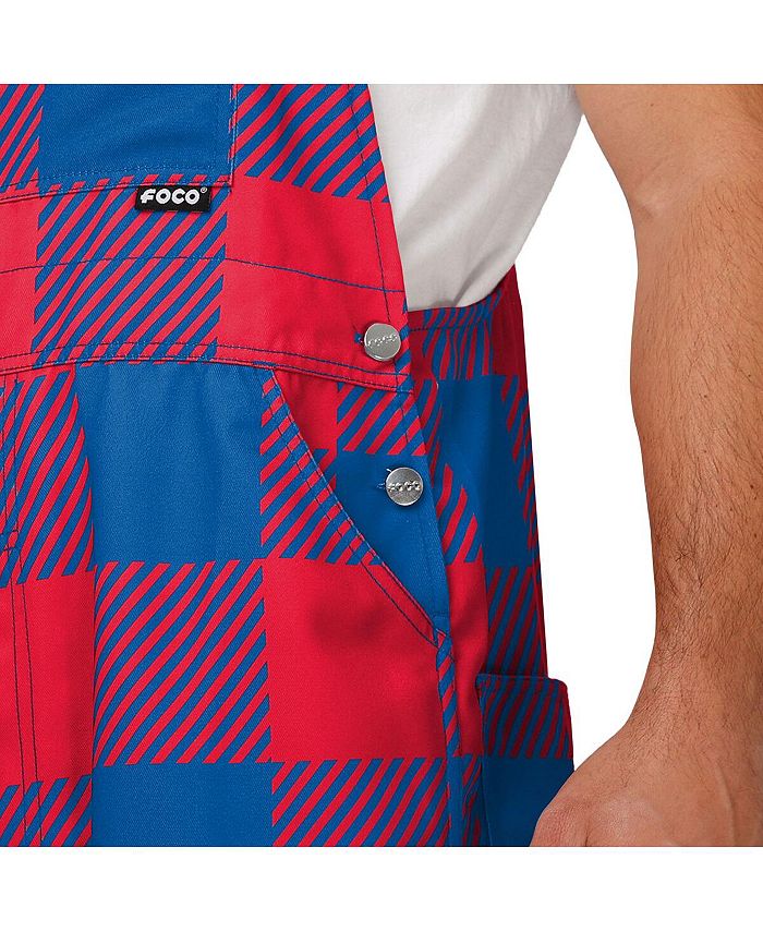 FOCO Men's Royal Buffalo Bills Big Logo Plaid Overalls - Macy's
