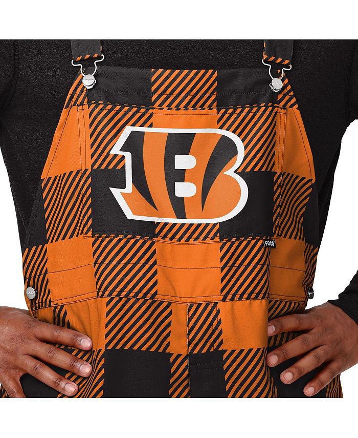 FOCO Men's Orange Cincinnati Bengals Big Logo Plaid Overalls - Macy's