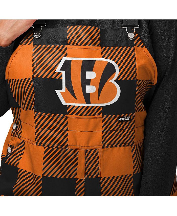FOCO Women's Orange Cincinnati Bengals Big Logo Plaid Overalls - Macy's