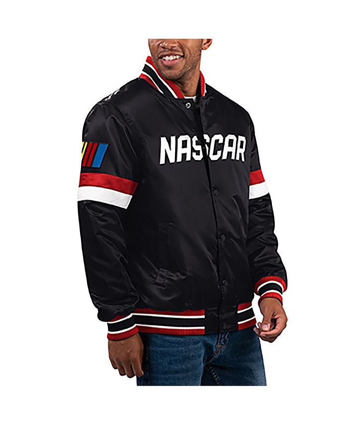 Starter Men's Black NASCAR Home Game Full-Snap Varsity Jacket - Macy's