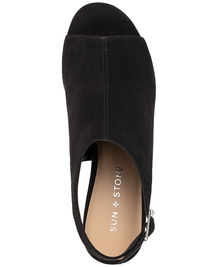 Sun + Stone Women's Jimmiee Peep Toe Block Heel Platform Shooties ...