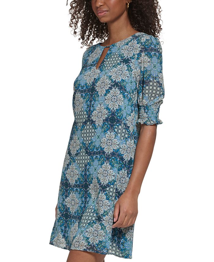 Jessica Howard Women's Printed Elbow-Sleeve A-Line Dress - Macy's