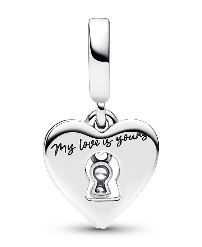 Pandora Sterling Silver Padlock Heart Double Dangle Charm - Macy's
