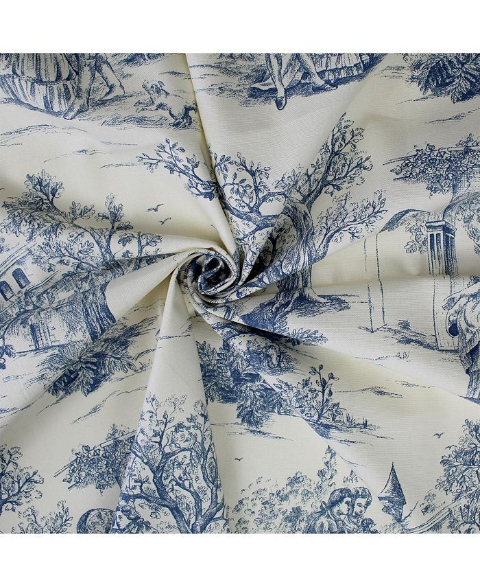 6ix Tailors Fine Linens AR champs Toile Blue Pinch Pleat Drapery Panel ...