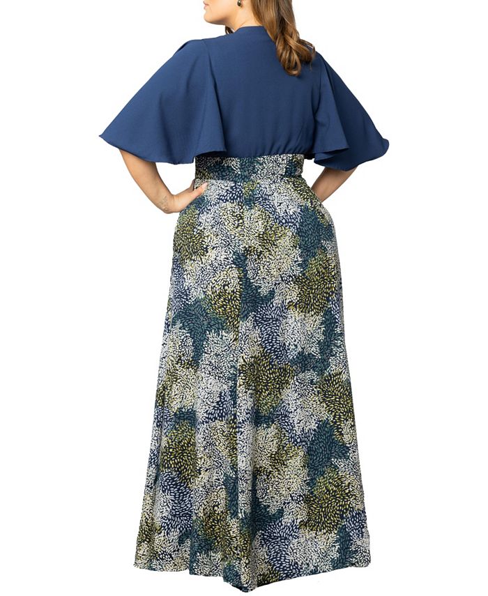Kiyonna Plus Size Avisa Flowy A Line Evening Gown - Macy's