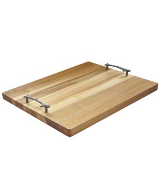 American Atelier Rectangular Wooden Tray with Twig Handle - Macy's