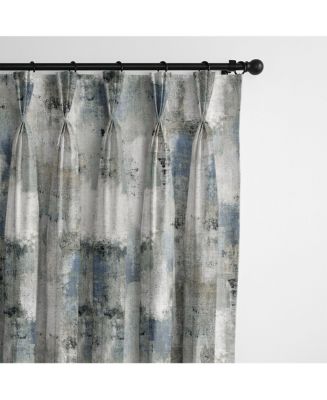 Thiago Linen Dark Denim Blue Pinch Pleat Drapery Panel - Pair 20"x96 ...