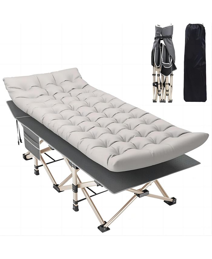 SUGIFT Folding Camping Cot with Removable Cotton Mattress for Office ...