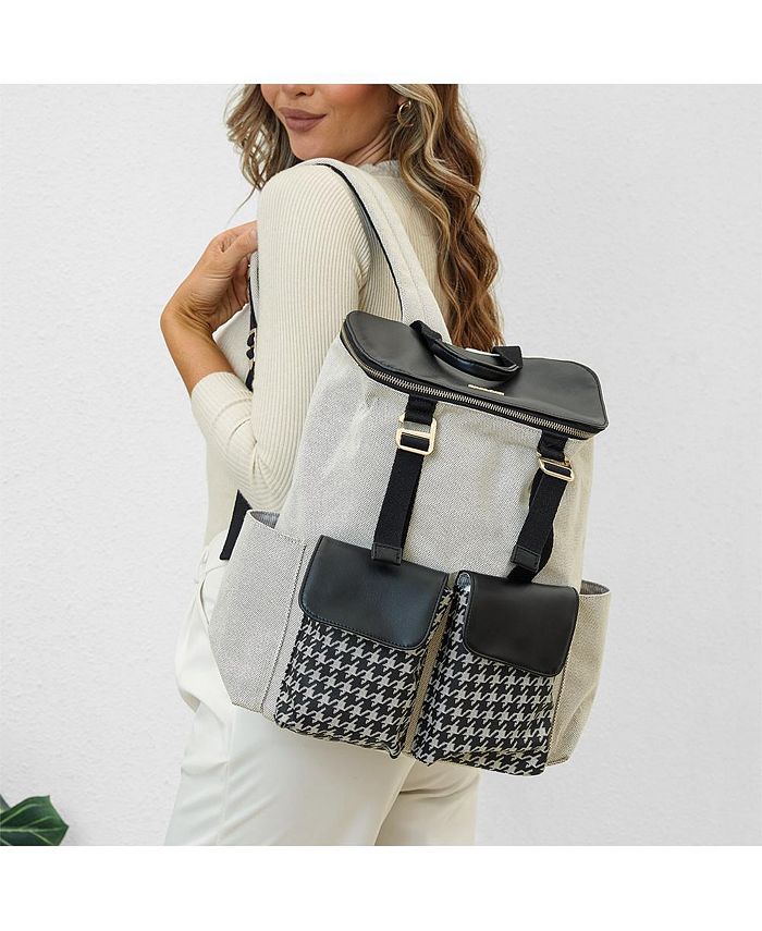Sunveno White and Black Houndstooth Diaper Backpack - Macy's