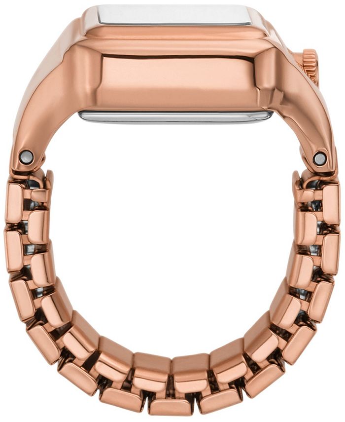 Fossil Women's Raquel Two-Hand Rose Gold-Tone Stainless Steel Ring ...