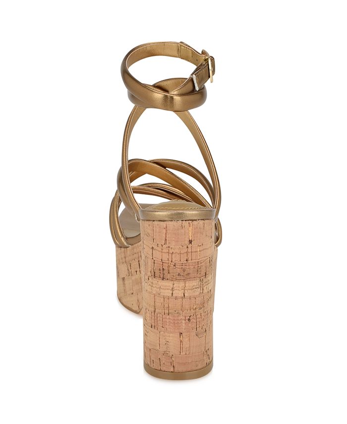 Nine West Women's Corke Strappy Square Toe Wedge Sandals - Macy's