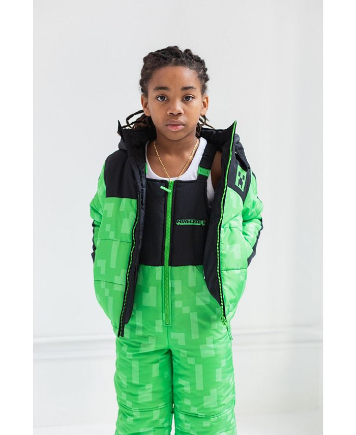 Minecraft Zombie Zip Up Puffer Jacket and Snow Bib Ski Pants Toddler ...