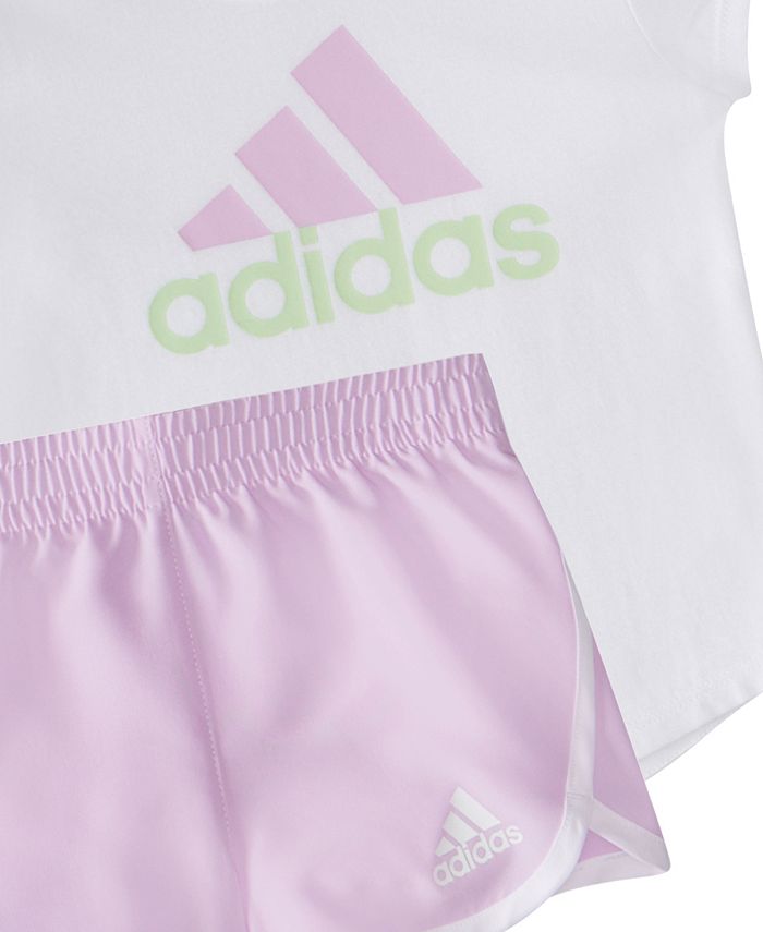 adidas Two-Piece Essential Tee Woven Short Set - Macy's