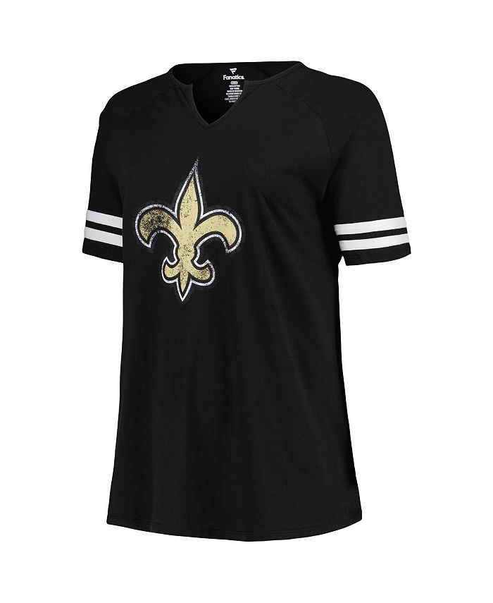Fanatics Women's Black Distressed New Orleans Saints Plus Size Logo ...