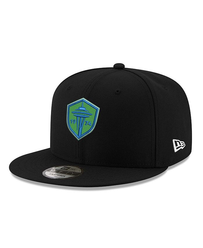 New Era Men's Black Seattle Sounders FC Primary Logo 9FIFTY Snapback ...