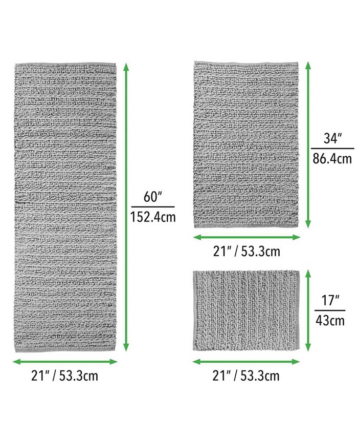 mDesign Bathroom Rug Set, Cotton, Water Absorbent Bath Mats, Set of 3 ...