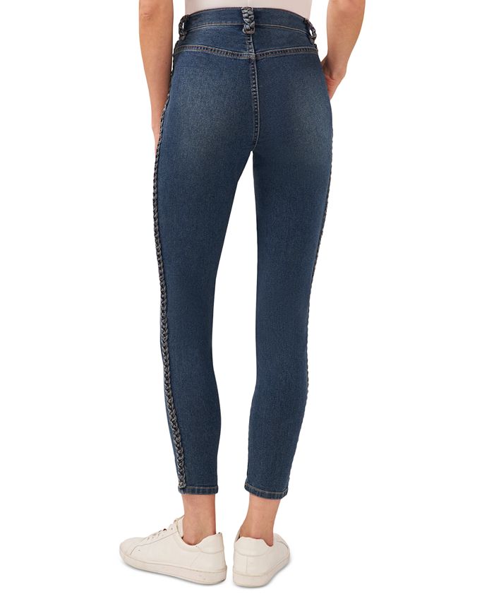 CeCe Women's Braided Patch Pocket Skinny Jeans - Macy's