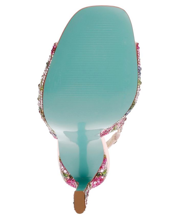 Betsey Johnson Women's Mina Rhinestone Peep Toe Evening Sandals - Macy's