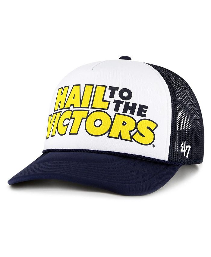 '47 Brand Men's White, Navy Michigan Wolverines Article Foam Front ...