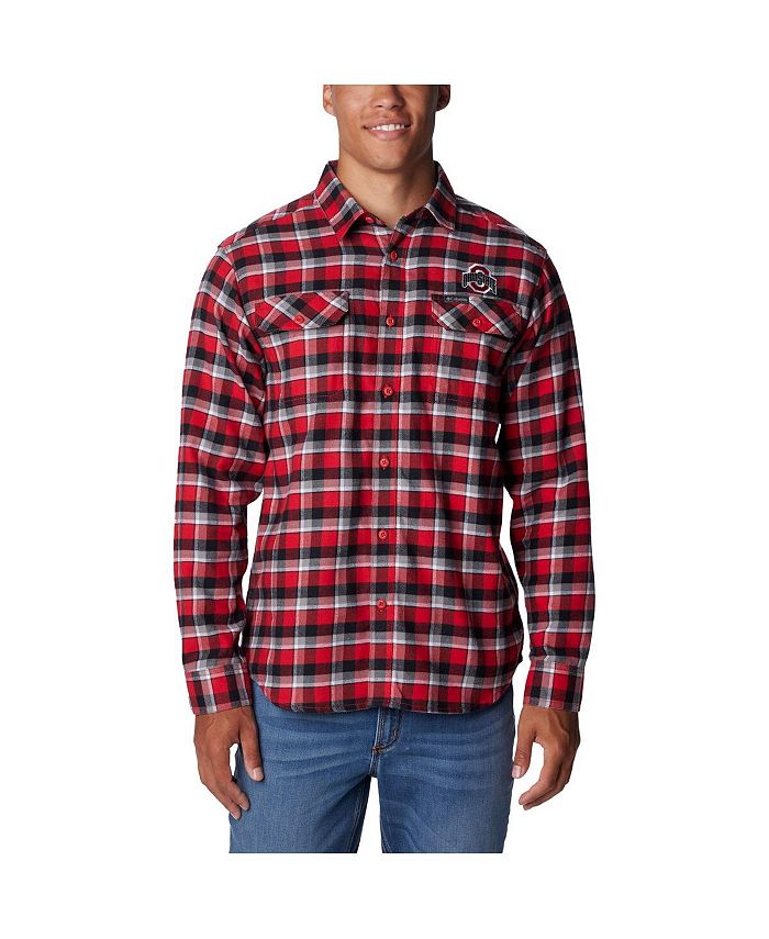 Columbia Men's Scarlet Ohio State Buckeyes Flare Gun Flannel Long ...