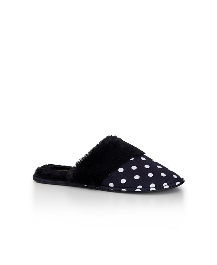 AVENUE Women's EXTRA WIDE FIT Ellie Print Slipper - black spot - Macy's