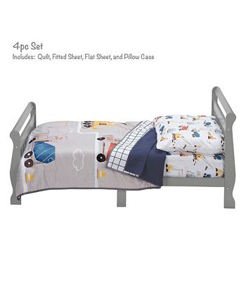 Bedtime Originals 4-Piece Construction Zone Gray/Navy/White Toddler ...