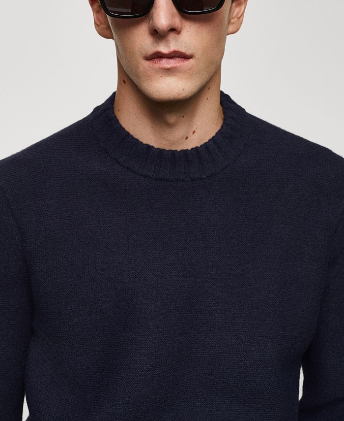 MANGO Men's Ribbed Details Knitted Sweater - Macy's