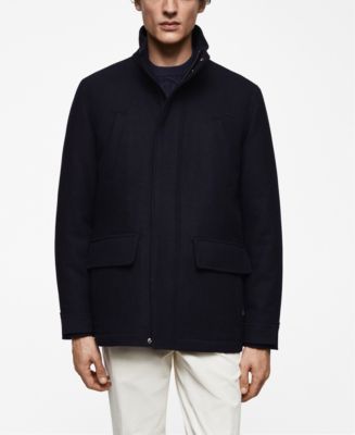 Mango Men's Pockets Detail Short Wool Coat - Macy's