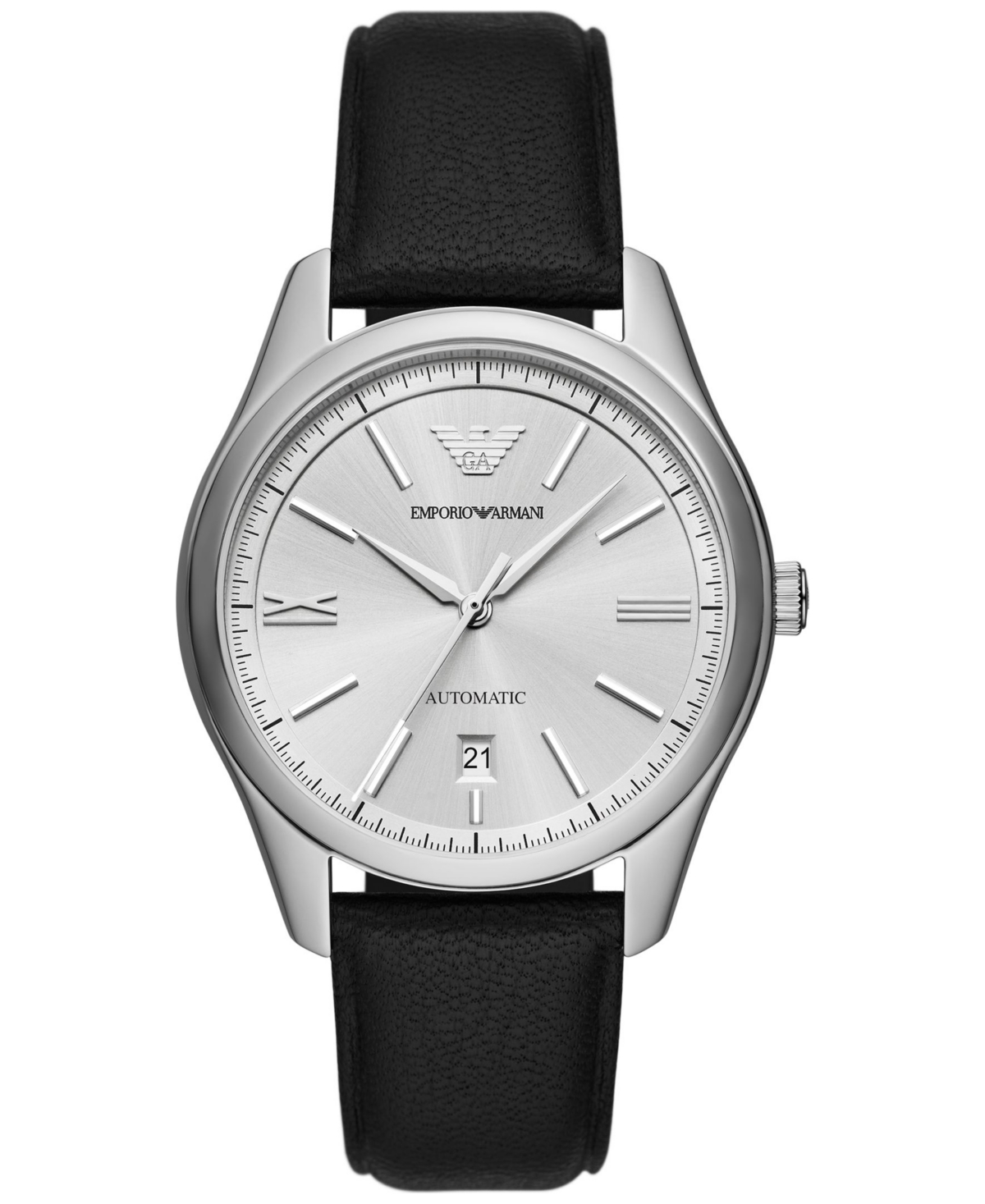 Click here for Emporio Armani Mens Automatic Black Leather Strap... prices