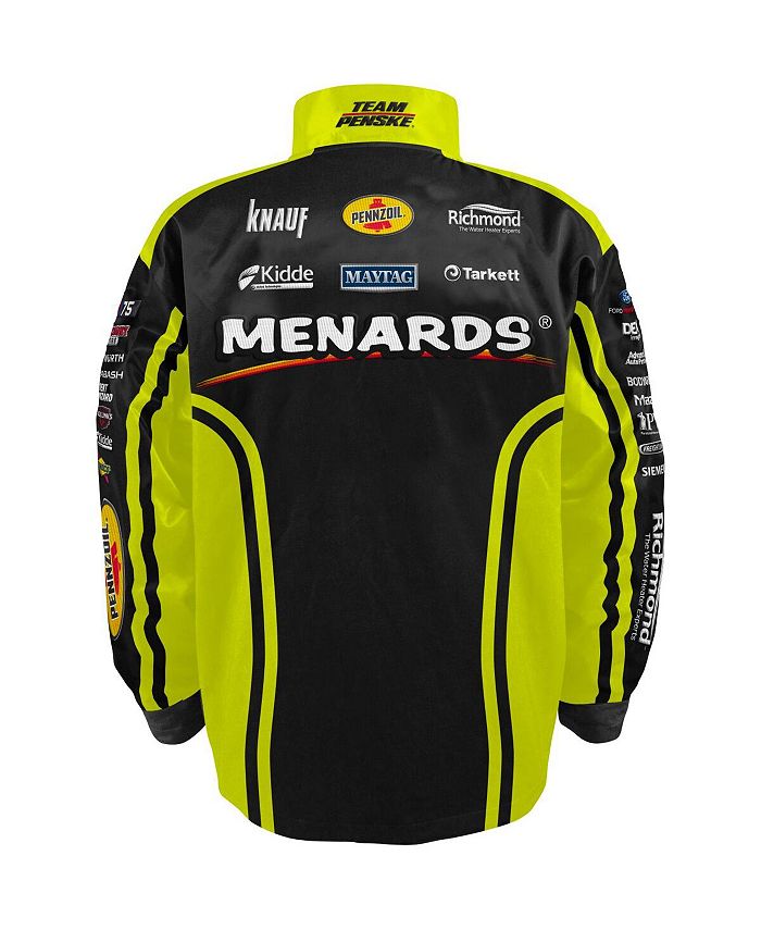 Team Penske Men's Black Ryan Blaney Menards Nylon Uniform Full-Snap ...