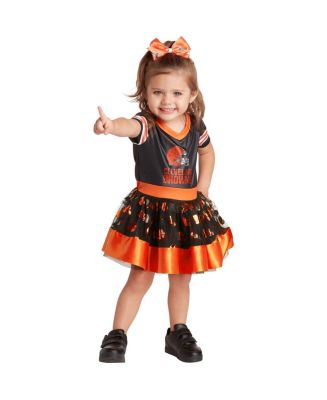 Girls Toddler Brown Cleveland Browns Tutu Tailgate Game Day V-Neck ...