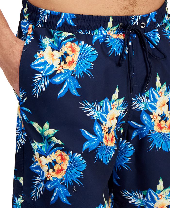Club Room Men's Afelo Floral-Print Quick-Dry 7" Swim Trunks, Created ...