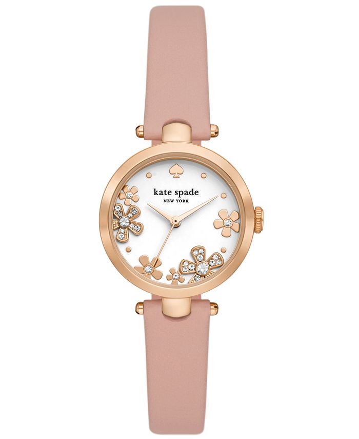 kate spade new york Women's Holland Three Hand Pink Leather Watch 28mm ...