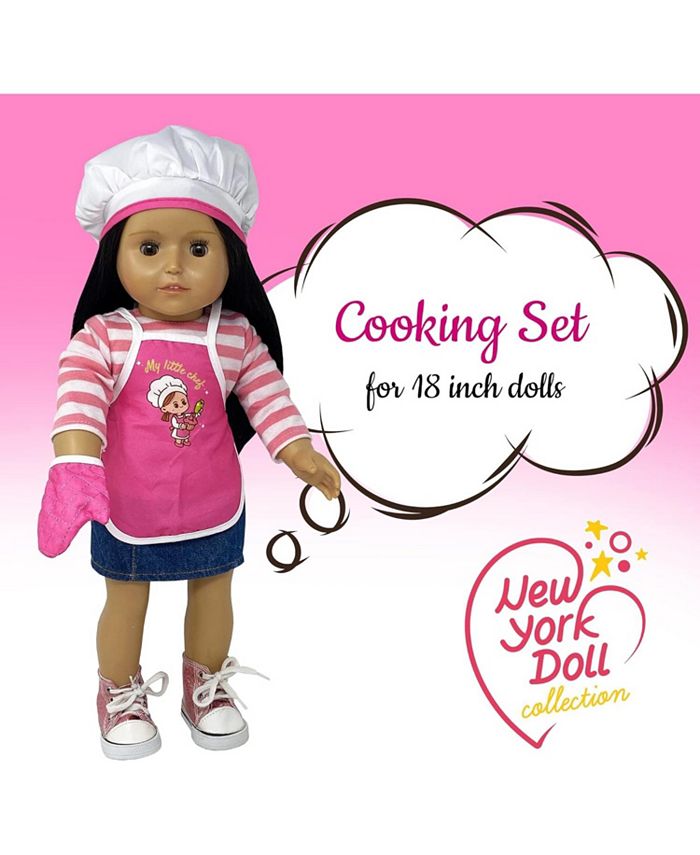 The New York Doll Collection Kids Baking Set with Apron - 16 Pcs Set ...