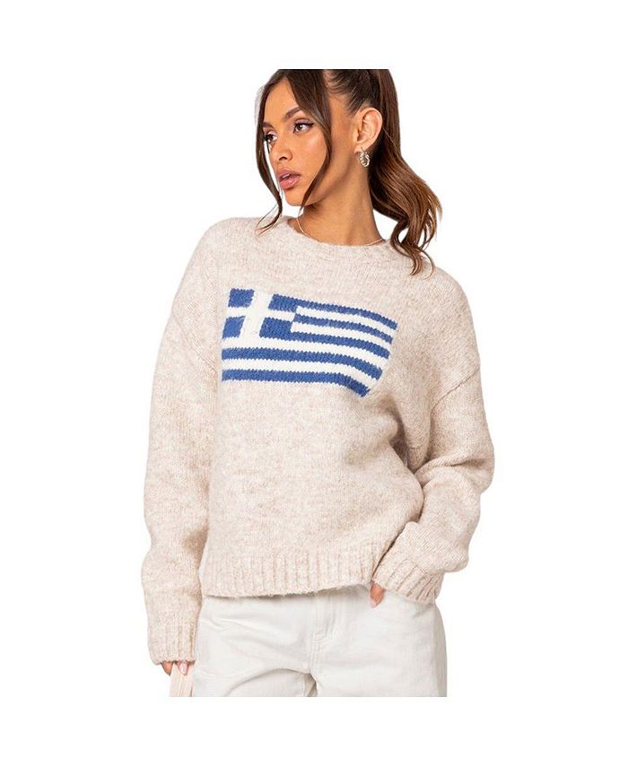 Edikted Women's Greece oversized chunky knit sweater - Macy's