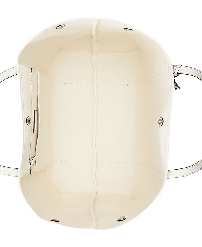 Lauren Ralph Lauren Canvas and Leather Large Emerie Tote - Macy's