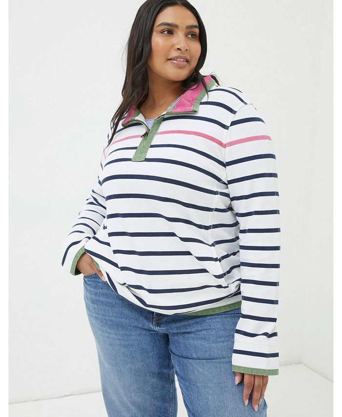 FatFace Fat Face Women's Plus Size Airlie Breton Stripe Sweatshirt - Macy's
