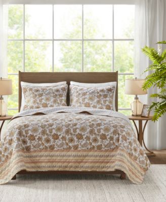 Madison Park Zola 100% Cotton Reversible 3-Pc. Quilt Set, King ...