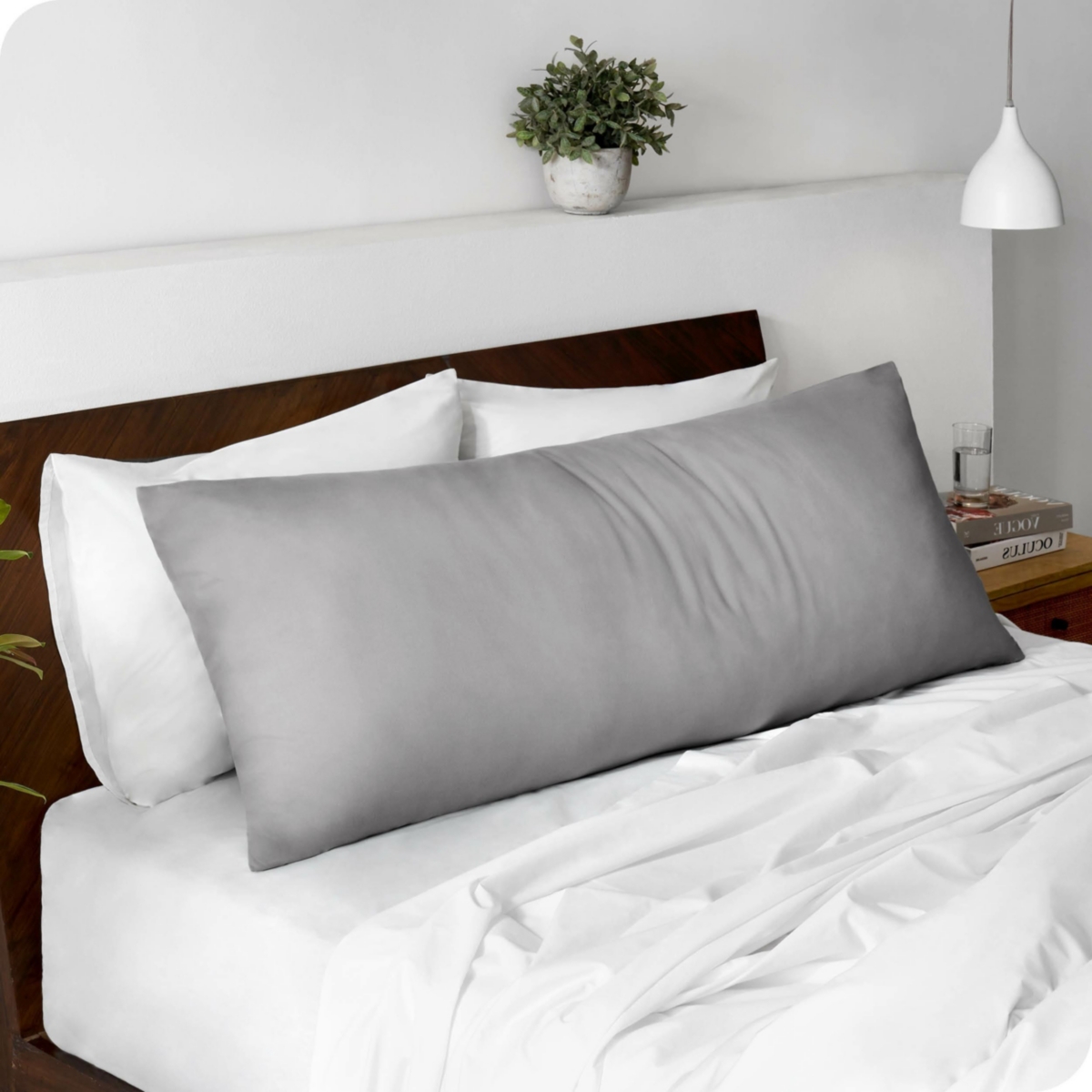 Click here for Bare Home Ultra-soft Body Pillowcase - Light grey prices