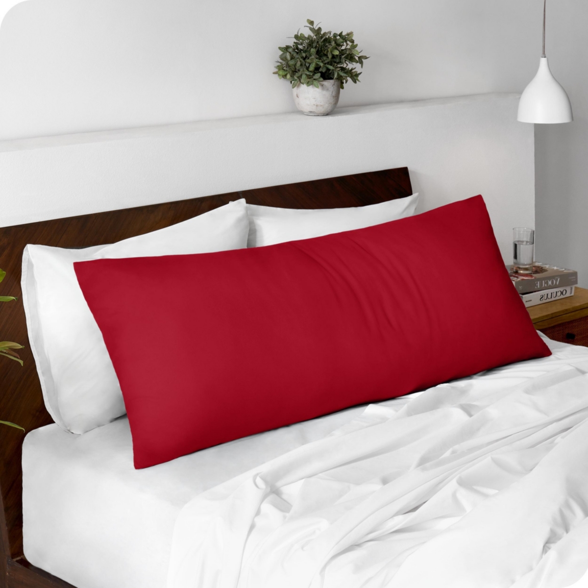 Click here for Bare Home Ultra-soft Body Pillowcase - Red prices