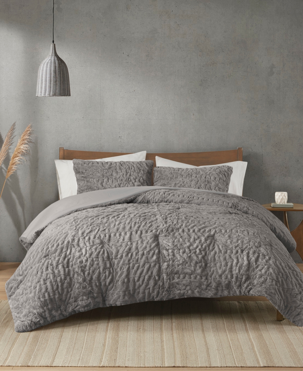 Click here for Madison Park Blair Ruched 3-Pc. Faux Fur Comforter... prices