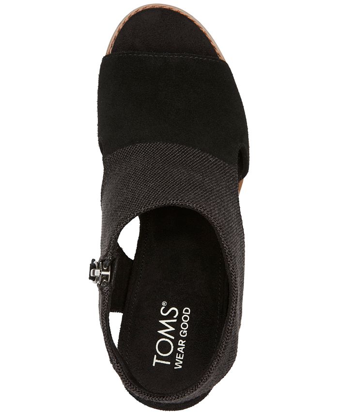 TOMS Women's Eliana Peep-Toe Cutout Block-Heel Sandals - Macy's