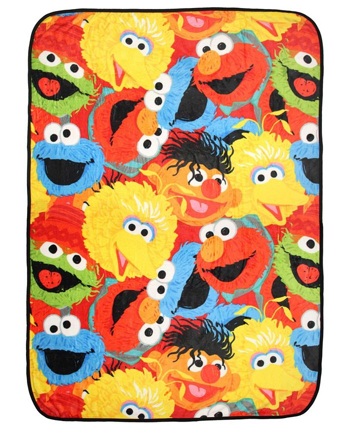 Sesame Street Blanket Elmo Cookie Monster Oscar The Grouch Ernie Big ...