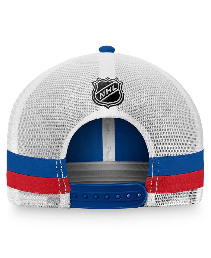 Fanatics Men's Blue, White New York Rangers Fundamental Striped Trucker ...