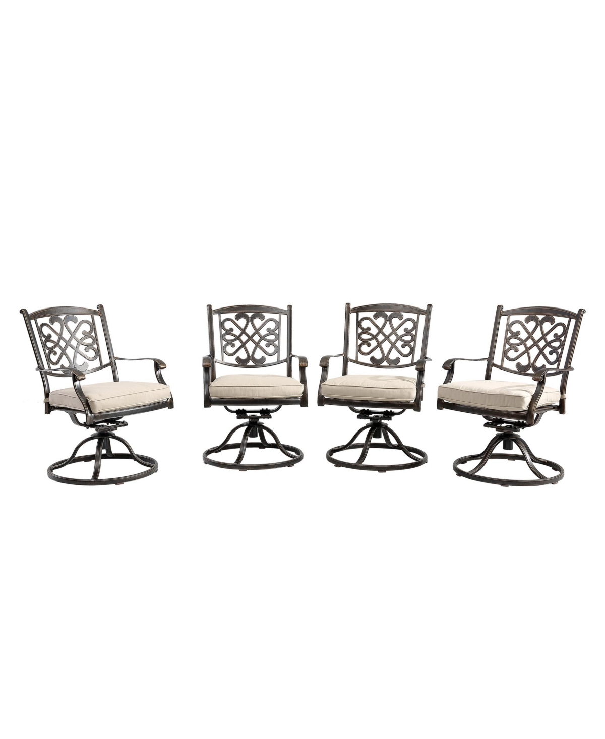 Click here for Mondawe Charcoal Gray Cast Aluminum Outdoor Dining... prices