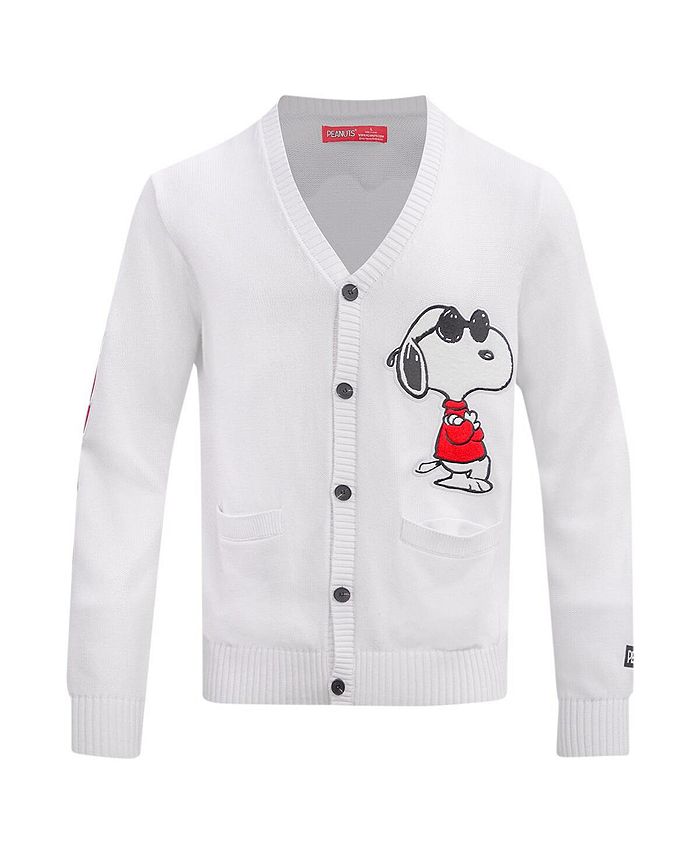 Freeze Max Men's White Peanuts Snoopy Joe Cool Cardigan - Macy's